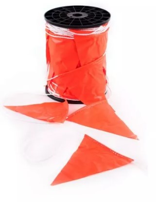 Orange Safety Flag on Rope, 100m roll — Pinnacle Signage