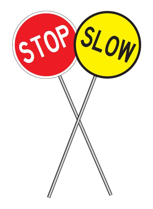 Stop/Slow Bat, 450mm, Class 1 Reflective, Extendable Aluminium Handle ...