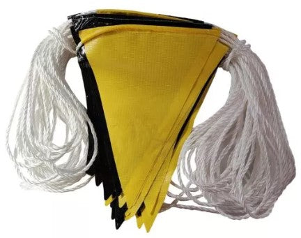 Yellow/Black Safety Flag on Rope, 30m roll — Pinnacle Signage