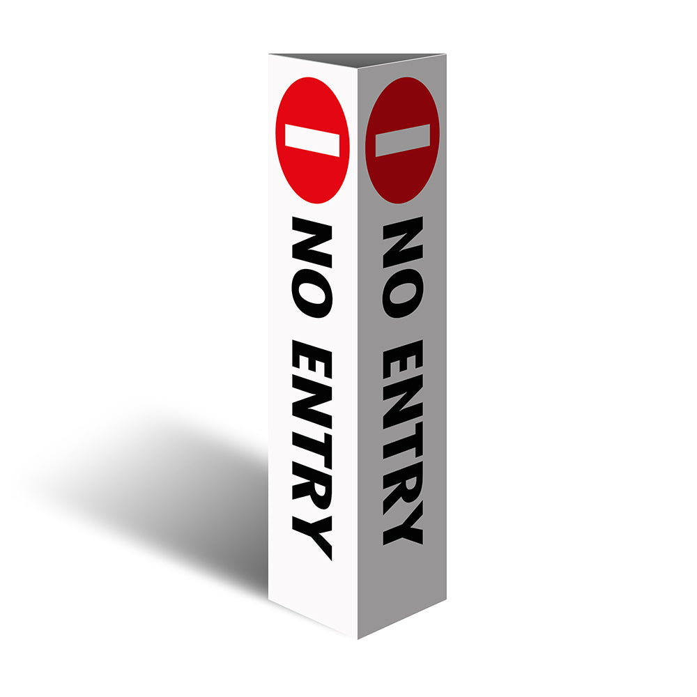 Three Sided Bollard Cover Surround, No Entry — Pinnacle Signage