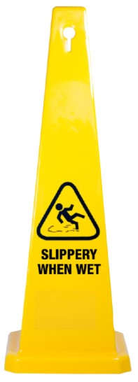 890mm Safety Cone, Slippery When Wet — Pinnacle Signage
