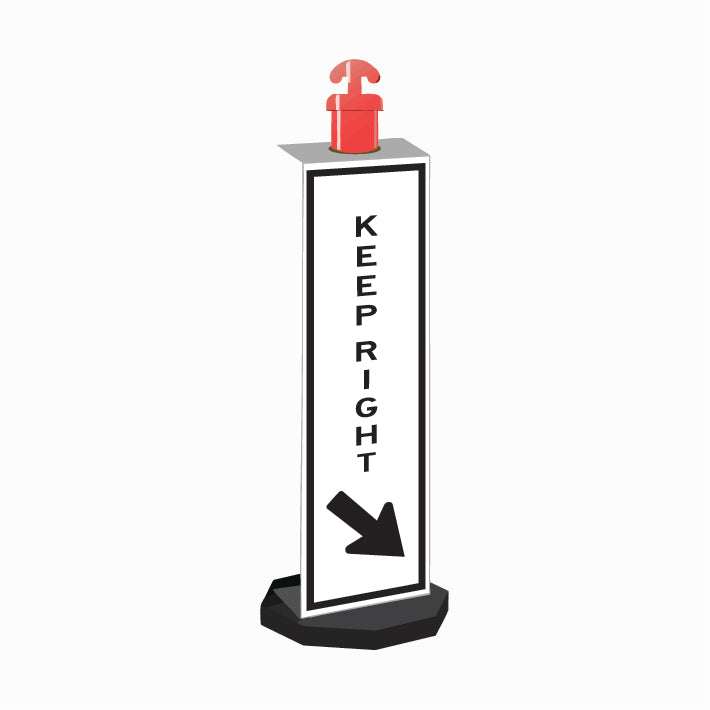 Corflute Bollard Sign, Keep Right (With Arrow), 1200 x 300mm — Pinnacle ...