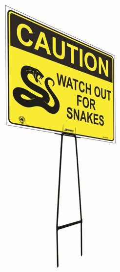 Mega Stake Lawn Sign Kit, Caution Watch Out For Snakes, 855mm Tall, 60 ...