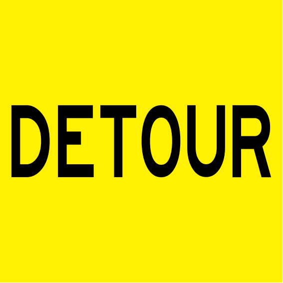 Detour (Text), Multi Message 600 x 600mm Corflute, Class 1 Reflective ...