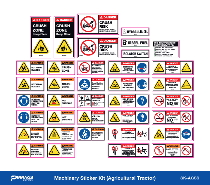 Machinery Sticker Kit Agricultural Tractors — Pinnacle Signage