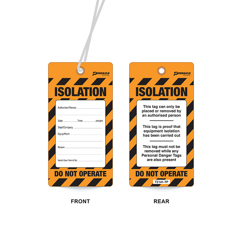 Isolation Do Not Operate Tag, 75 x 145mm Water & Tear Proof, Eyelet ...