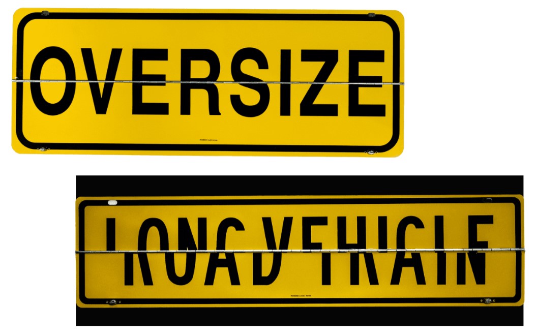 Long Vehicle/Road Train/Oversize Tri Flip Sign, 1200 x 450mm, Hinged ...