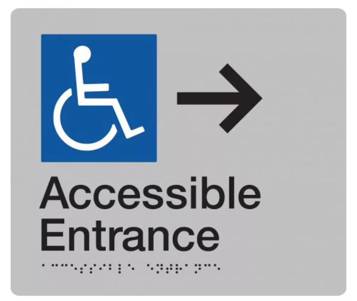 Braille Sign, Wheelchair Accessible Entrance Right, 210 x 180mm ...