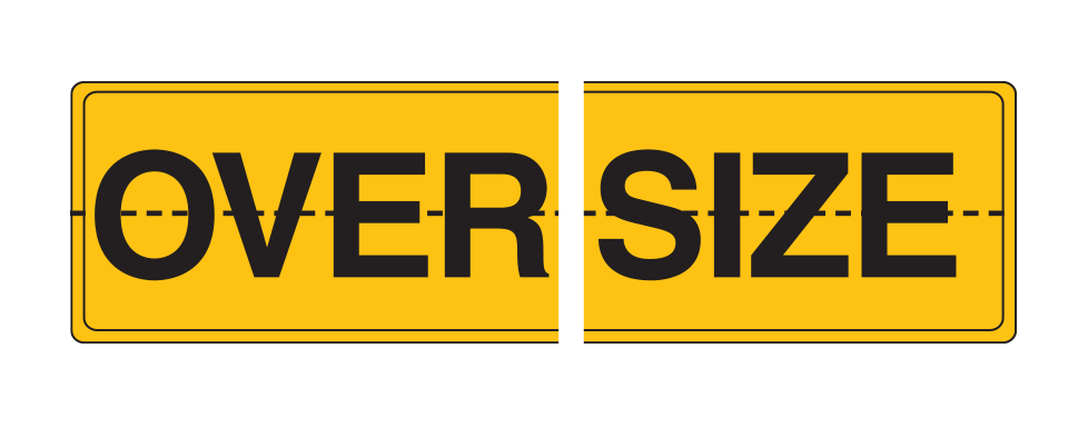 Oversize Sign 600 X 450Mm Two Piece Hinged Class 2 Reflective Aluminium ...