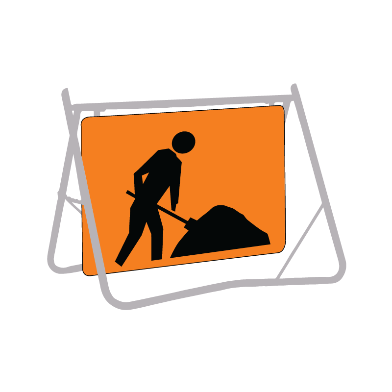 Symbolic Worker Sign, 900 x 600mm Metal, Reflective Diamond Grade ...