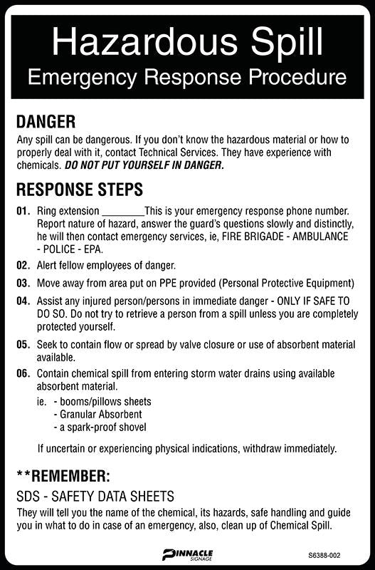 Hazardous Spill Emergency Response Procedure — Pinnacle Signage