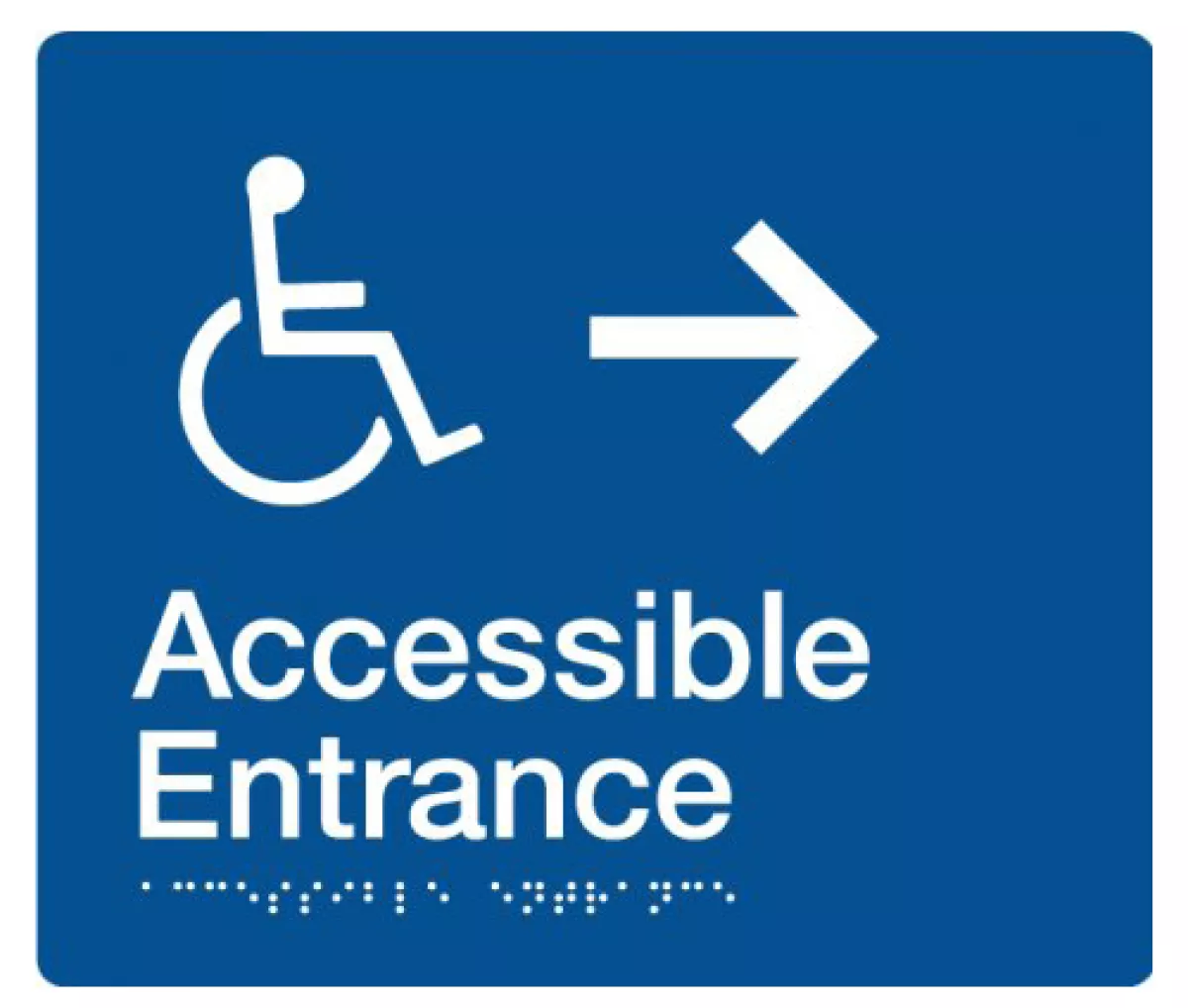 Braille Sign, Wheelchair Accessible Entrance Right, 210 x 180mm, BL ...
