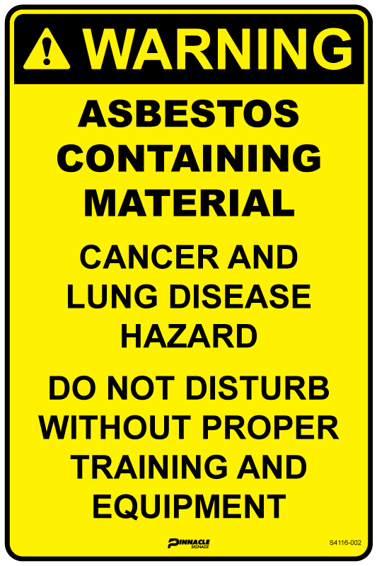 Warning Asbestos Containing Material Cancer And Lung Disease Hazard ...
