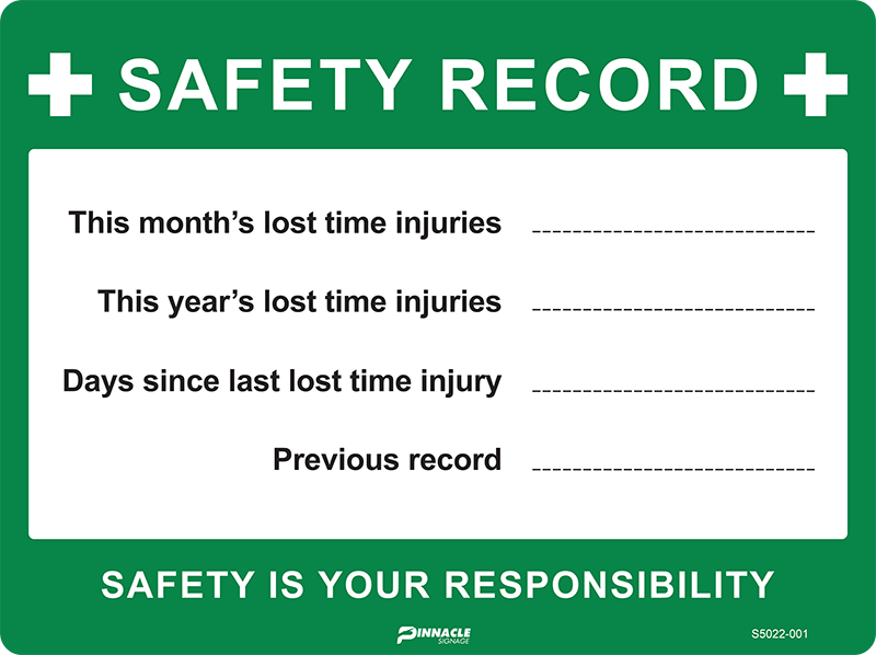 Safety Record Board — Pinnacle Signage